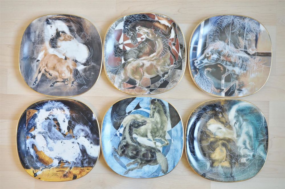 Hans Erni 6 Stk. Pferde Wandteller 1992 (D'occasion) à Bad Zurzach pour CHF 92 – avec livraison ...