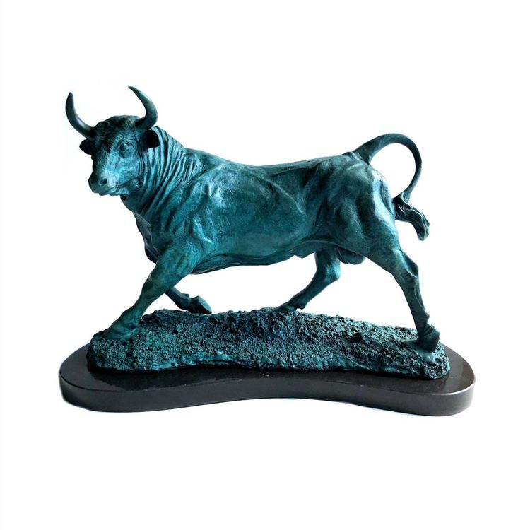 SKULPTUR BULLE STIER MACHO NACH PICASSO EL TORO GRÜN (Neu und ...