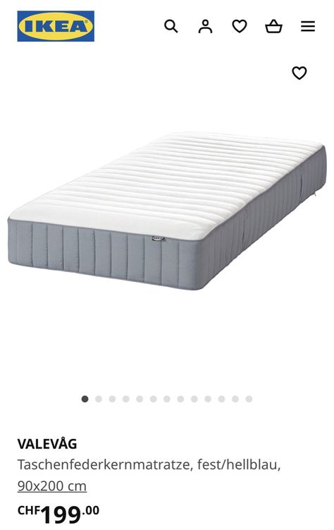 Bett Ikea 90x200 Springbett Matraze (Gebraucht) in Zürich für CHF 80 ...