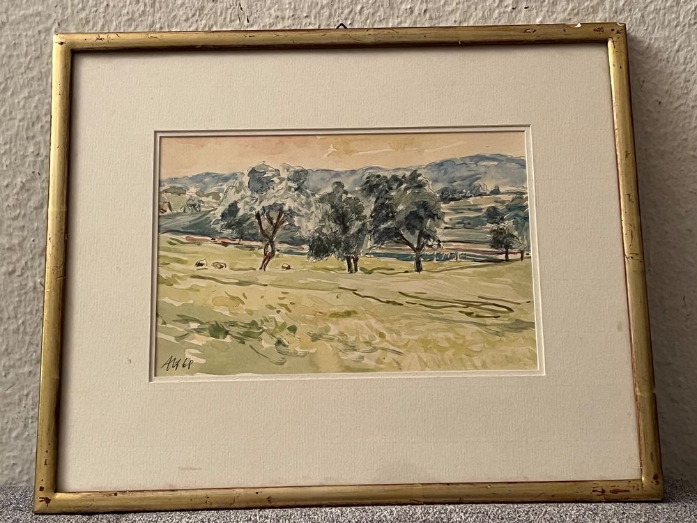 OTTO ABT Gerahmte Aquarelllandschaft, signiert, Vintage-Kun (Gebraucht) in Basel für CHF 180 ...
