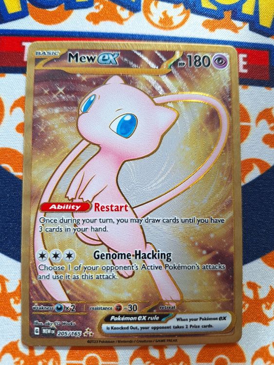 Pokemon 151 Mew ex Gold Metal Card / Metallkarte Promo Engl (Gebraucht ...