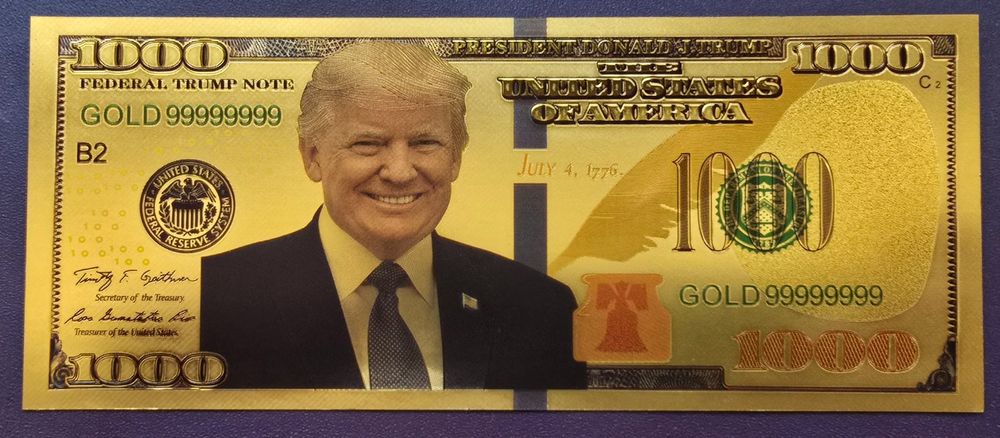 Donald Trump-1000 Dollar Note (24k Gold Folienbanknote) (Neu und ...