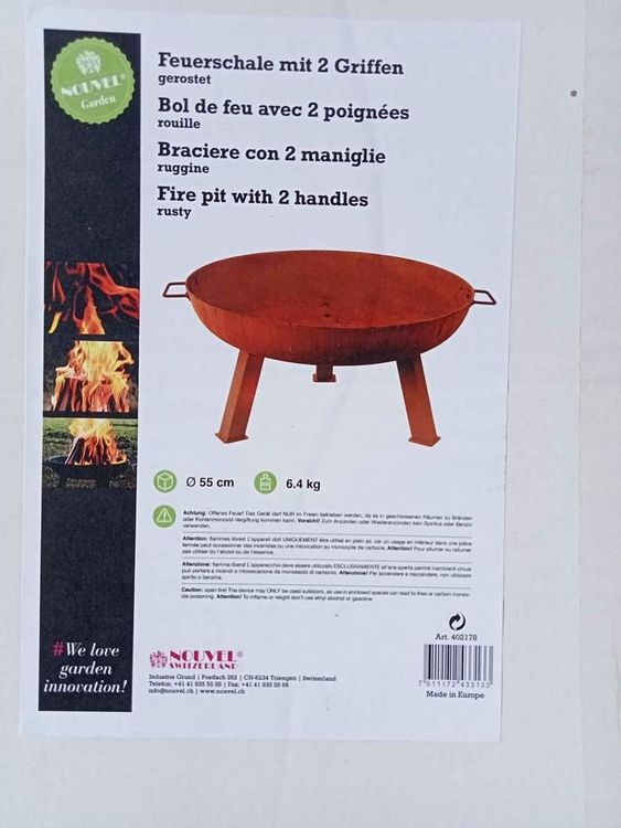 Feuerschale neu und Original verpackt (Neu und originalverpackt) in Grosswangen für CHF 39 – mit ...