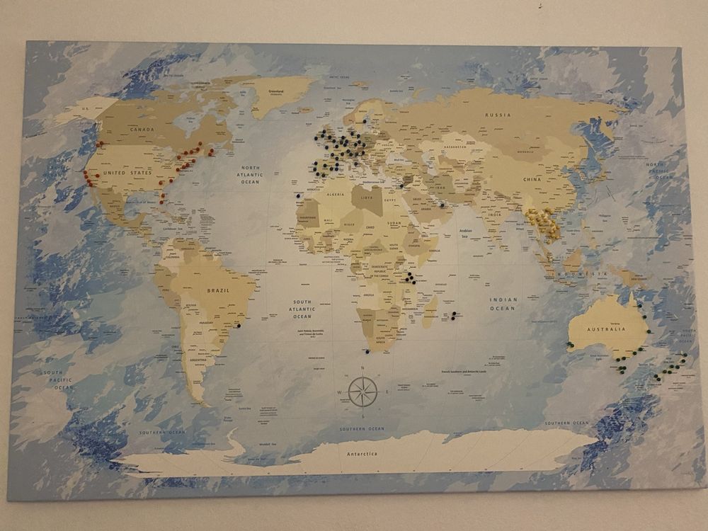 World Map Pinnwand 115 x 75 cm (Gebraucht) in Zürich für CHF 50 – nur Abholung auf Ricardo kaufen
