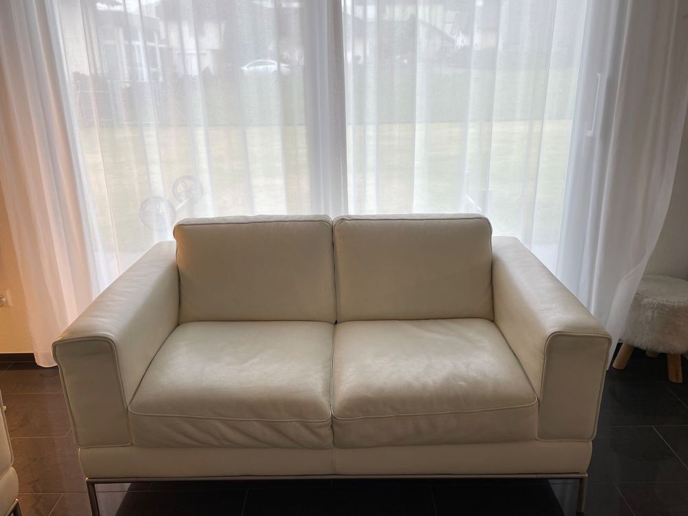 IKEA Arild 2 Personen Leder Sofa weiss | Kaufen auf Ricardo