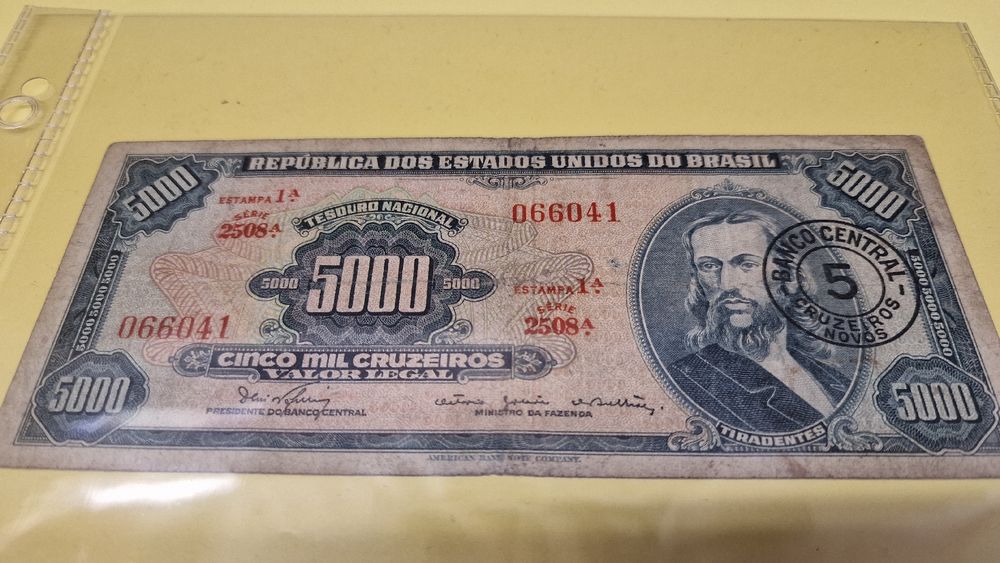 Alte Brasilianische Banknote 5000 Cruzeiros (Gebraucht) in Herisau für CHF 11.6 – mit Lieferung ...