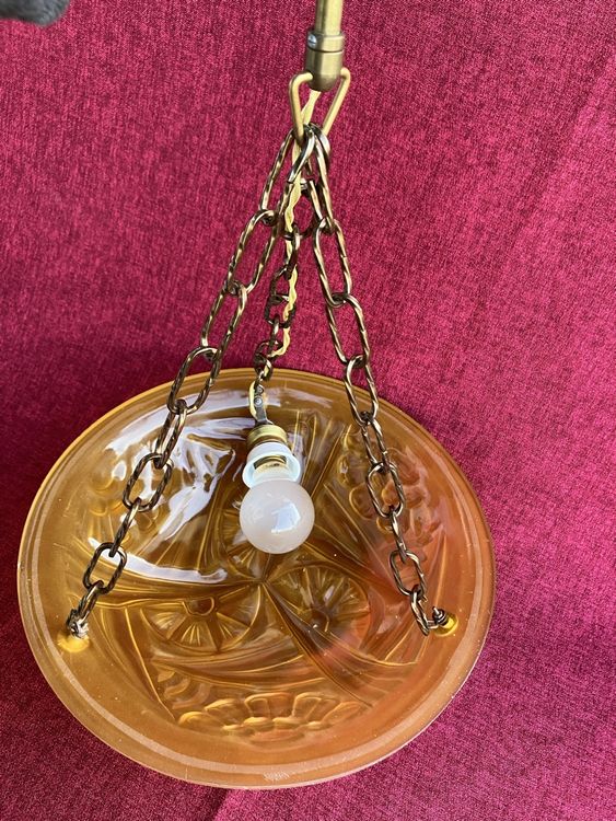 Antik Deckenlampe signiert Degue um 1920 . H.40-50cm B.35cm (Gebraucht ...