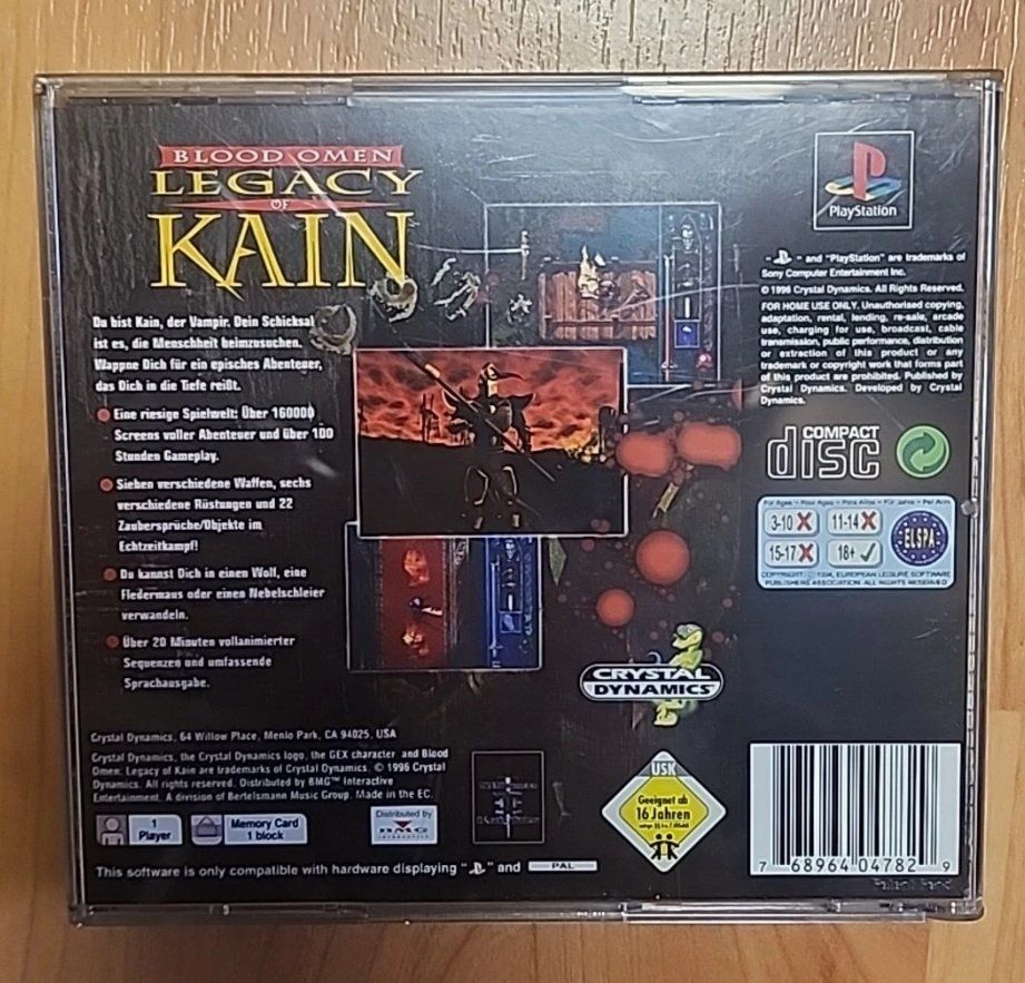Blood Omen: Legacy of Kain – Sony PlayStation 1 PS1 – PAL (Gebraucht ...