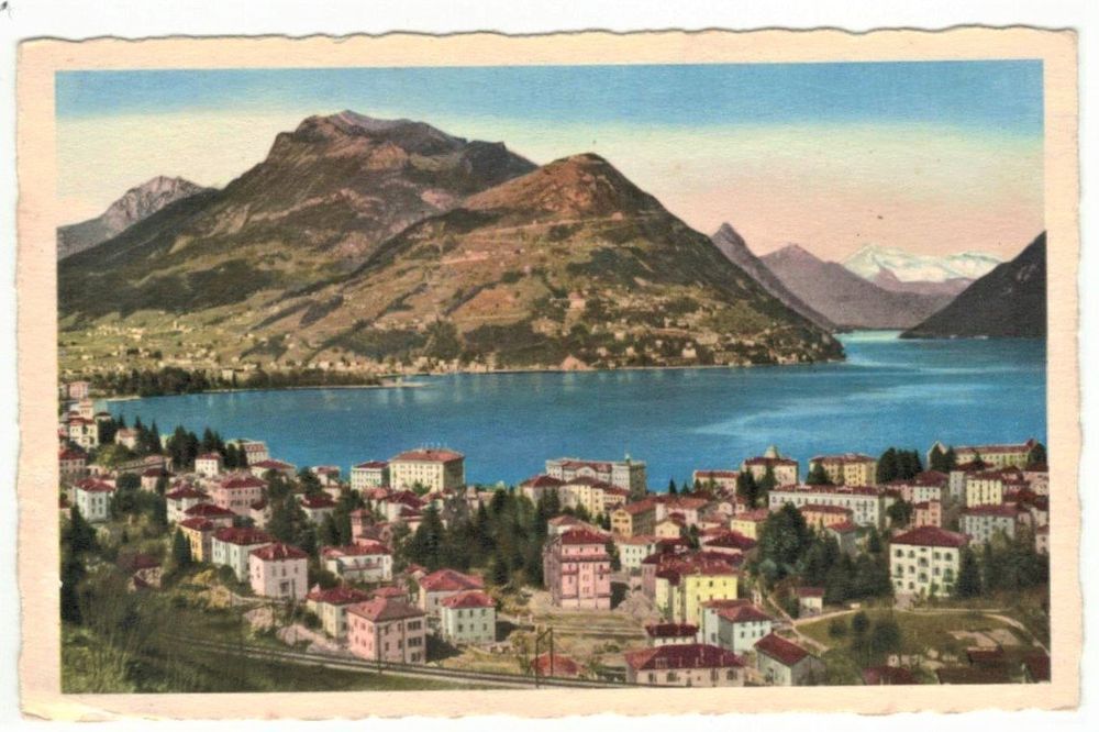 Postkarte Lugano Paradiso mit Mte. Bre, koloriert (Neu (gemäss Beschreibung)) in Luzern für CHF ...