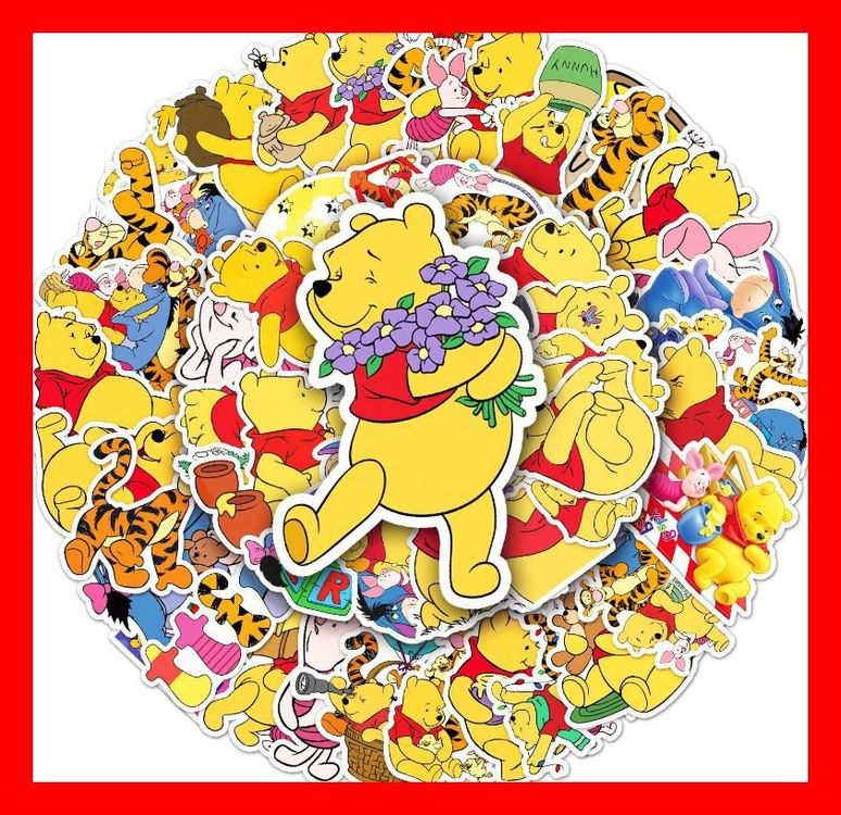 50 tlg Stickerset Winnie Pooh Comic I-Ah Ferkel Tigger DVD (Neu und ...