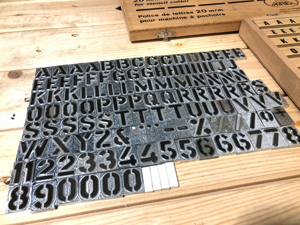 Tiflex 20mm Set of letters for Stencil Cutter Erga 20 (Gebraucht) in ...