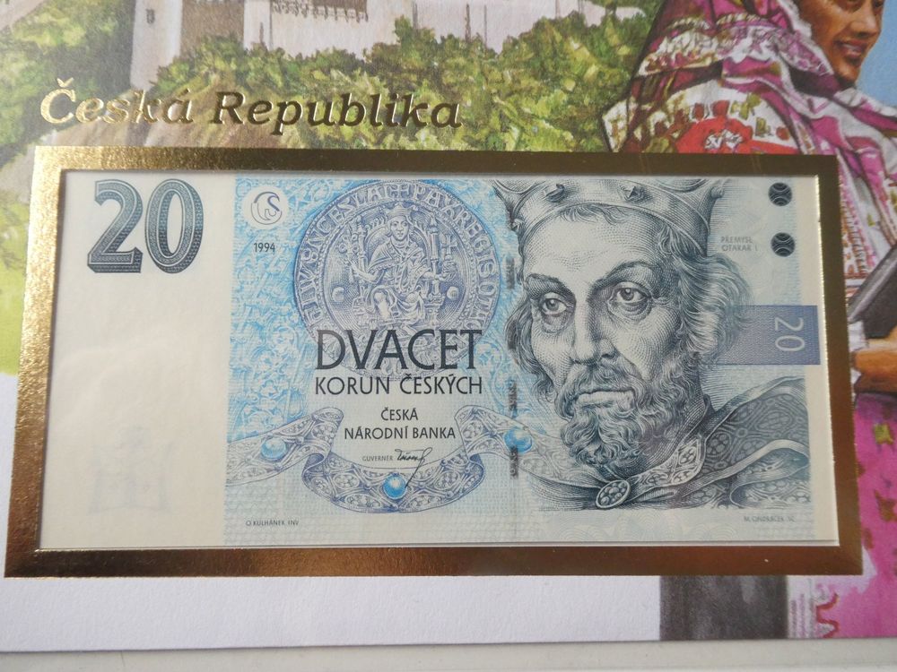 Tschechien 1994, 20 Kronen unzirkuliert in Banknotenbrief (Neu (gemäss Beschreibung)) in ...