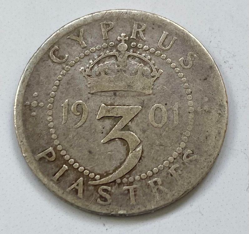 Cyprus 3 Piastres 1901 silver coin | Kaufen auf Ricardo