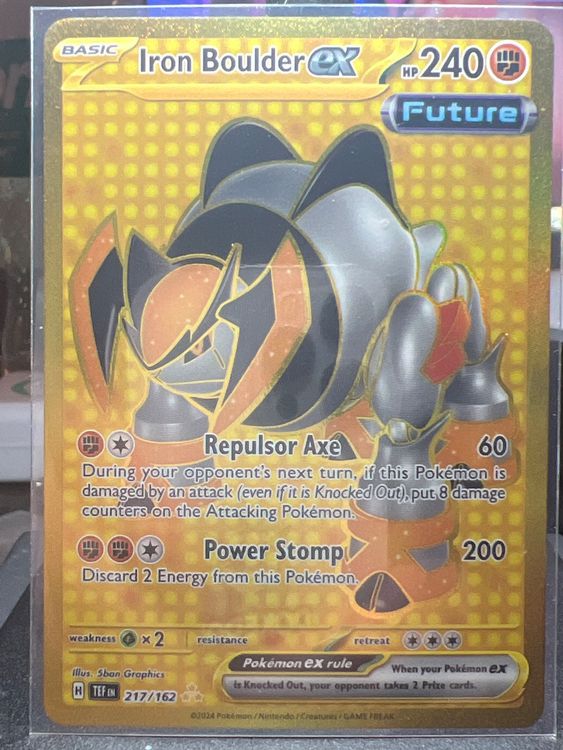 Iron Boulder EX 217/162 Gold Karte Pokemon (Neu und originalverpackt ...