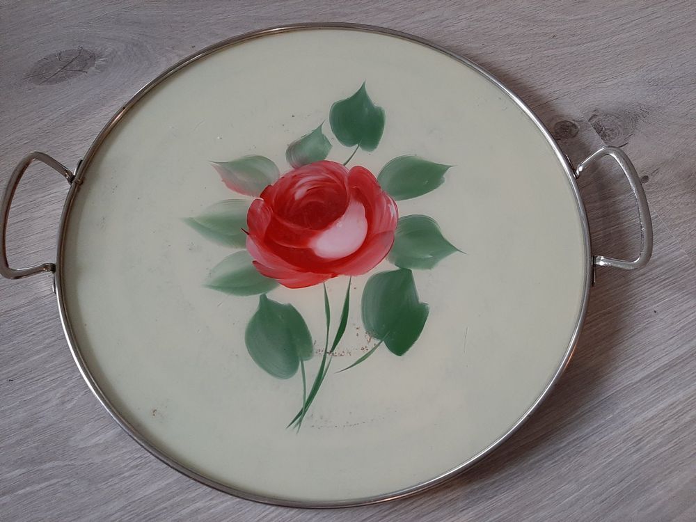 Vintage 50er Jahre Tortenplatte Kuchenplatte Rose Henkel | Kaufen auf ...