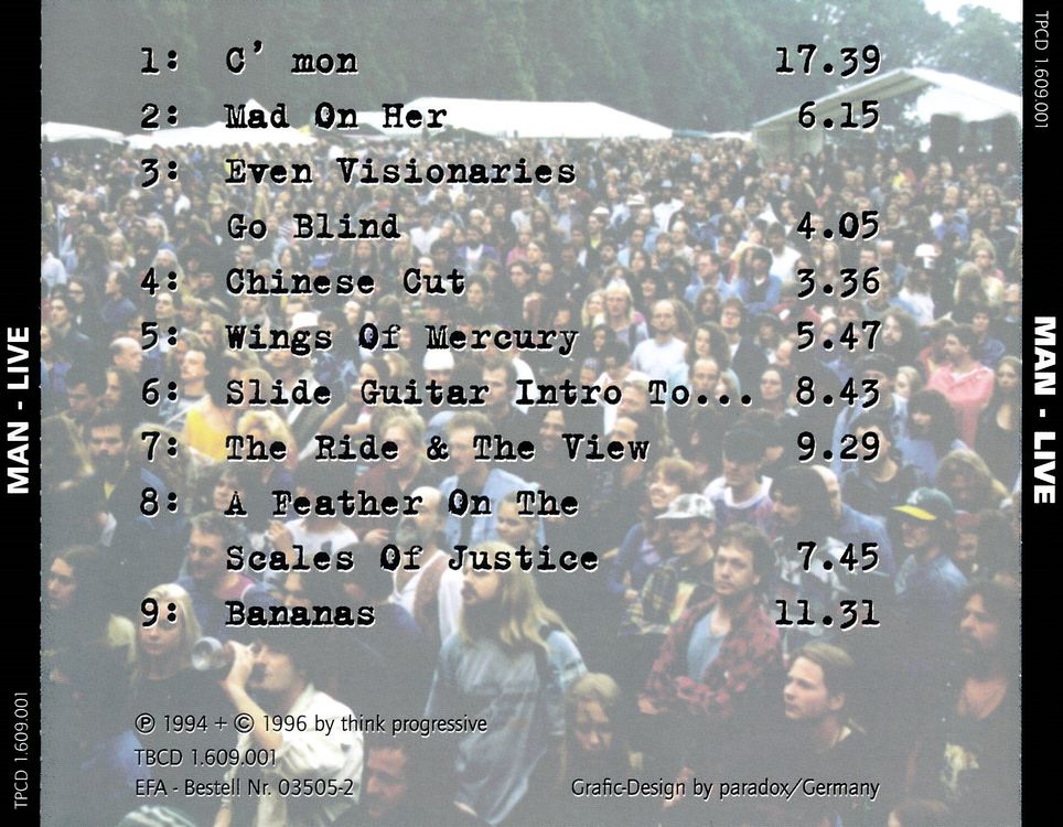 MAN - LIVE OFFICIAL BOOTLEG (CD) (Gebraucht) in Hedingen für CHF 9 ...