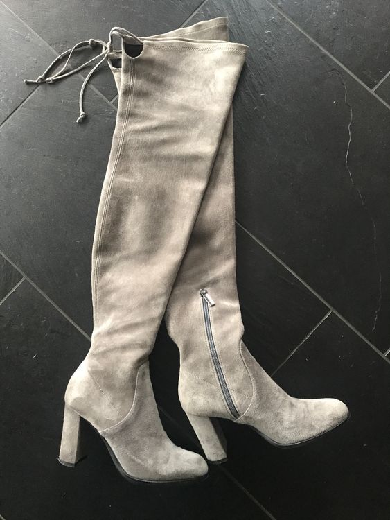 Overknee-Stiefel aus grauem Wildleder, Gr. 37 von NAVYBOOT (Neu (gemäss Beschreibung)) in ...