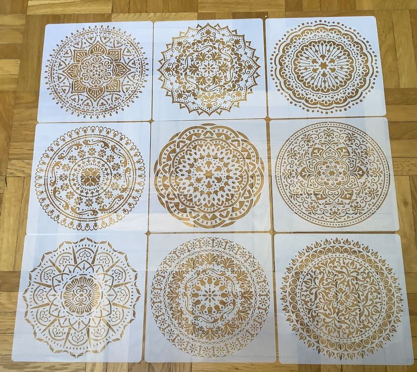 Schablone Mandala 9-er Set Chablon pochoir 9 Mandalas | Acheter sur Ricardo