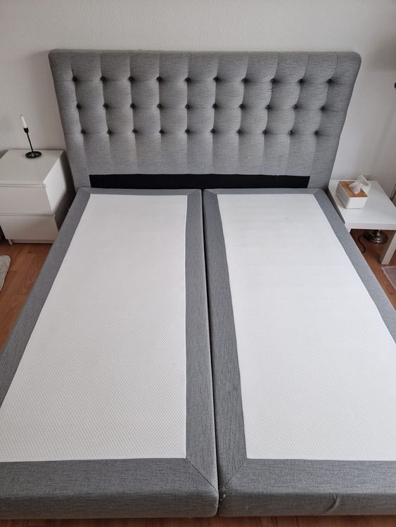 Boxspring-Bett, grau | Kaufen auf Ricardo
