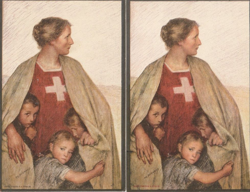 2 x BFK Helvtia, mit rotem und schwarzem Druckvermerk (Gebraucht) in ...