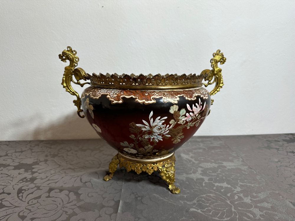 Antique Cache-Pot en Porcelaine Émaillée, du 19ème Siècle (Gebraucht ...