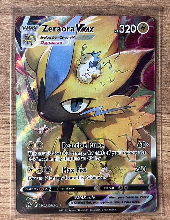 Zeraora VMAX GG42/70 Pokemon Crown Zenith Galarian Gallery (D'occasion ...