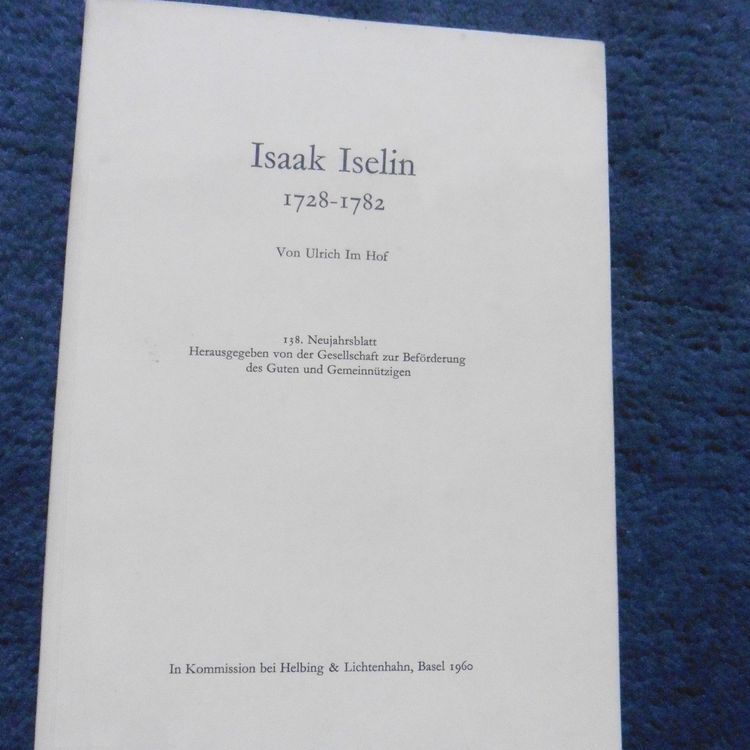 Basel,Isaak Iselin,1960,Reischacherhof,Gütlein Aeschentor (Gebraucht) in Lausen für CHF 5 – mit ...