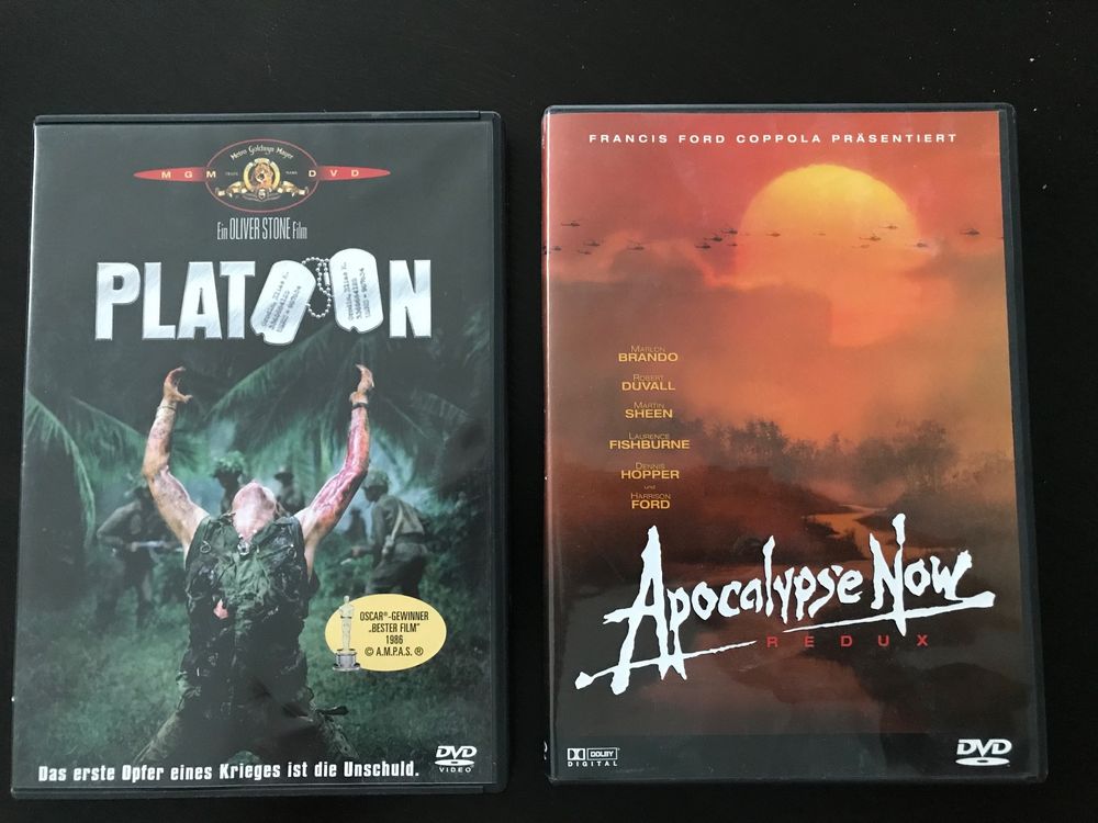 2 DVD: “Platoon” & “Apocalypse Now (Redux)” | Comprare su Ricardo
