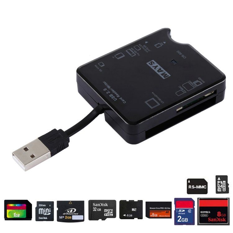 SD-MMC / RS-MMC / TF / M2 / MS Pro Kartenleser USB 2.0-Schni (Neu und ...