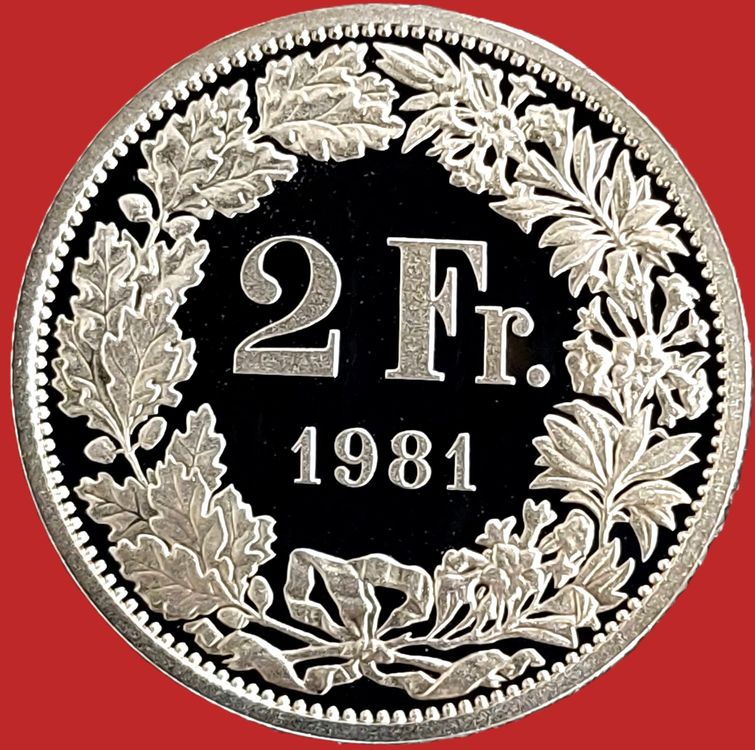 2 Franken 1981 pp / prf / in einer Münzkapsel (Neu (gemäss Beschreibung)) in Arch für CHF 9 ...