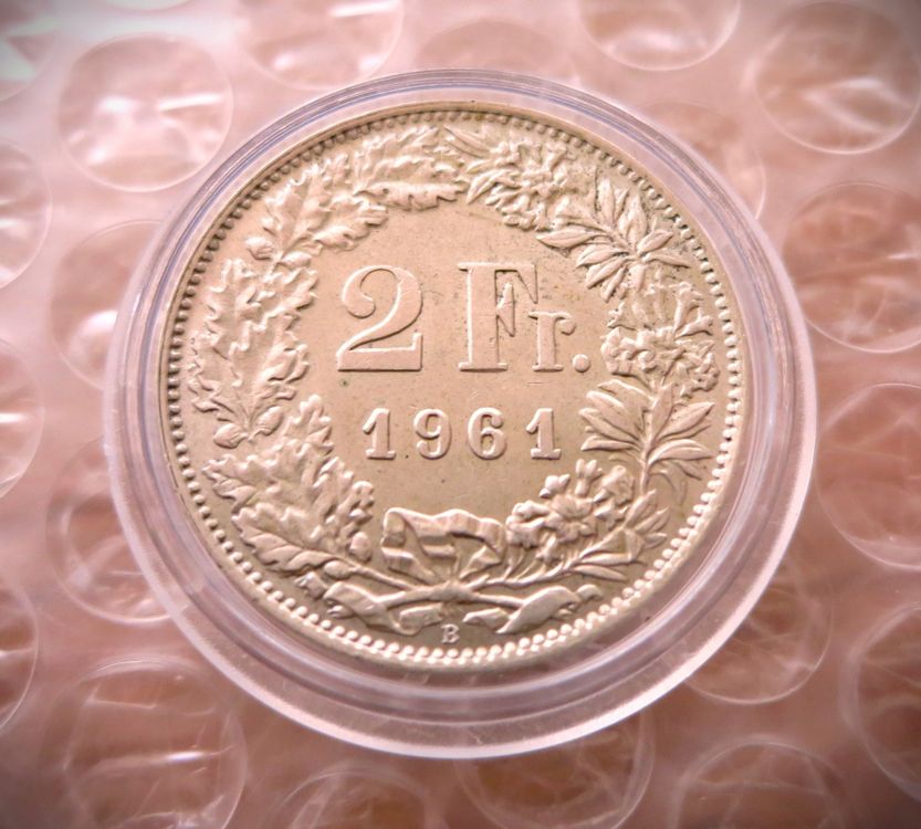 TOP: Sammlersmünze 2 Franken 1961 Silber in Stempelglanz | Kaufen auf Ricardo