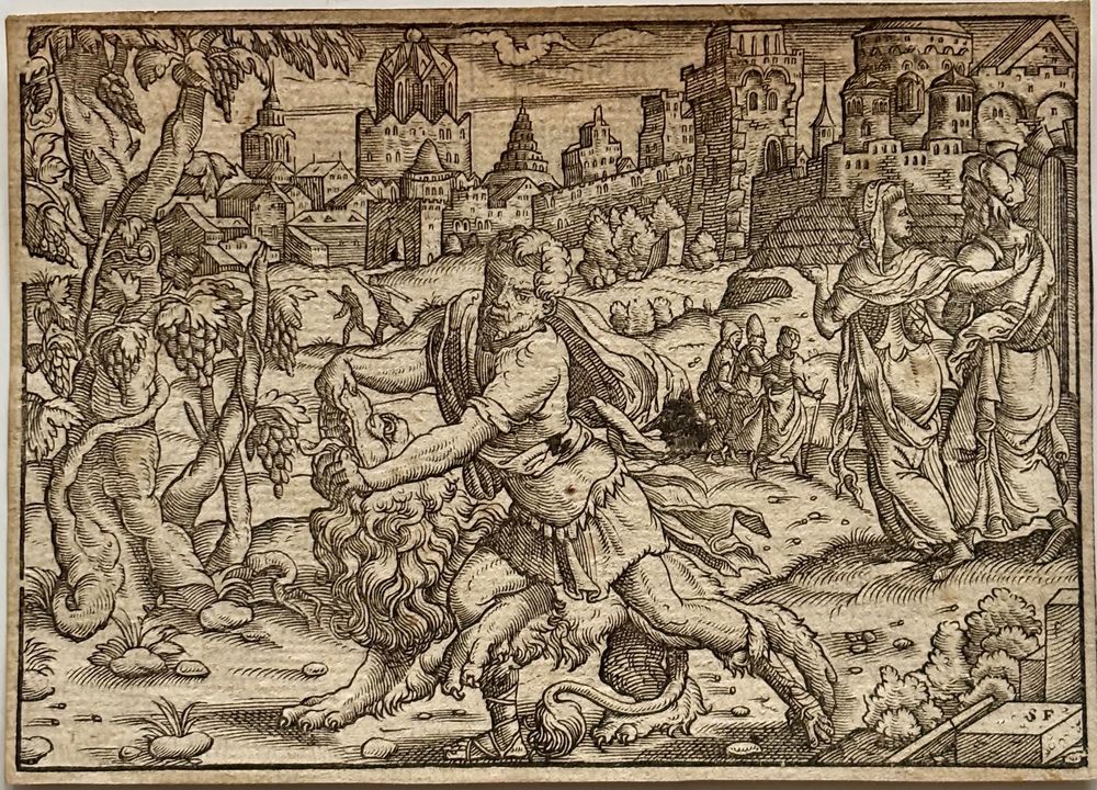 Sigmund Feierabend (1520-1590), Simson & Delila, Holzschnitt (Gebraucht ...
