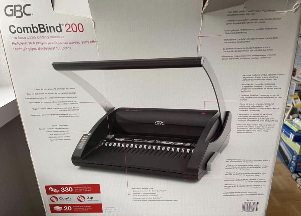 GBC CombBind 200 Low Force Comb Binder - Great Condition (Neu (gemäss ...