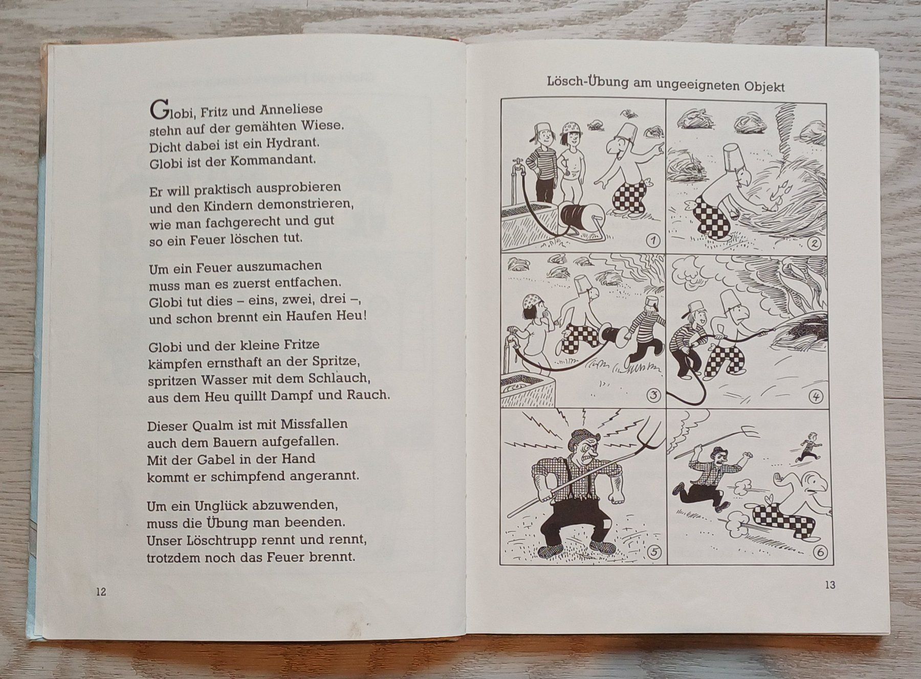 1.Auflage GLOBI BEI DER FEUERWEHR 1985 (nicht ausgemalt) (Gebraucht) in ...