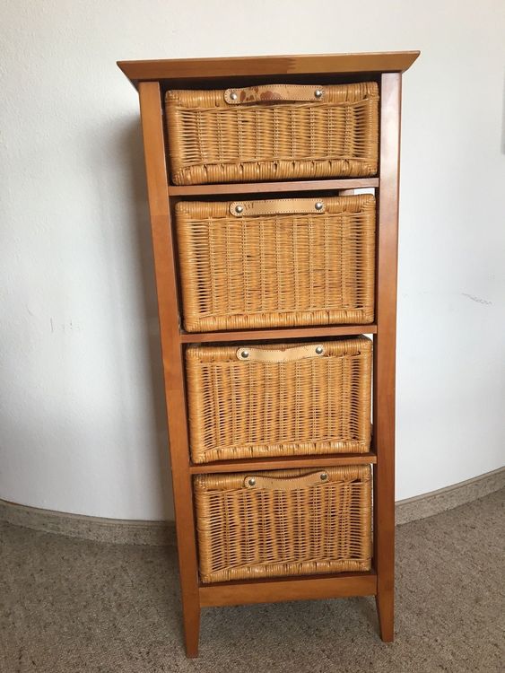 Kommode Holz Rattan | Kaufen auf Ricardo