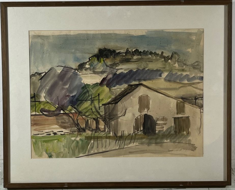Helmuth Mahrer (1934-1995) Haus Ansicht Aquarell | Kaufen auf Ricardo