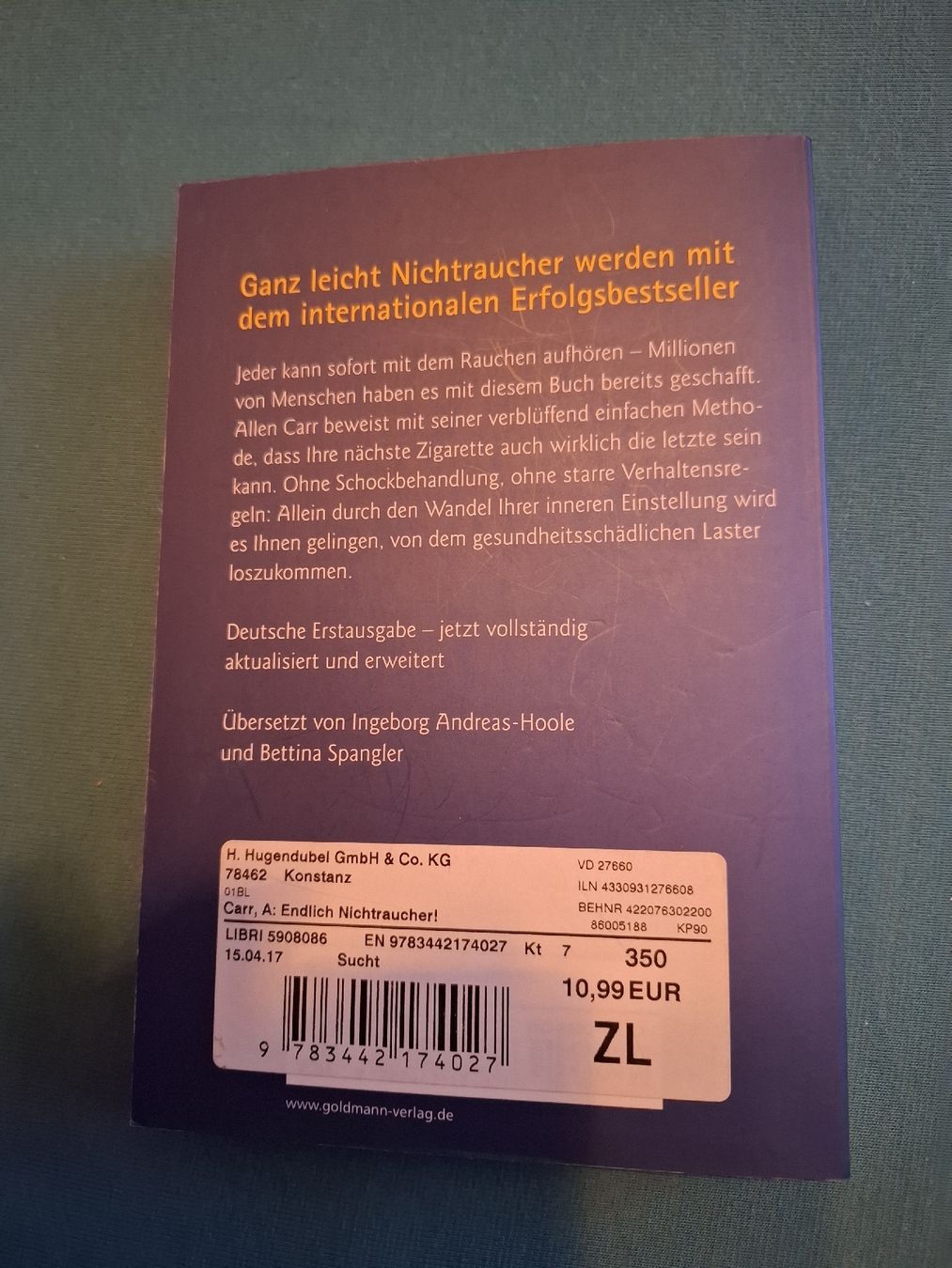 Buch Endlich Nichtraucher Allen Carr (Gebraucht) in Ettenhausen TG für ...