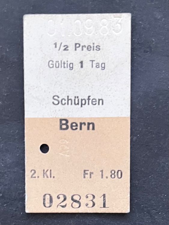 Schüpfen Bern / Billett 1983 | Kaufen auf Ricardo