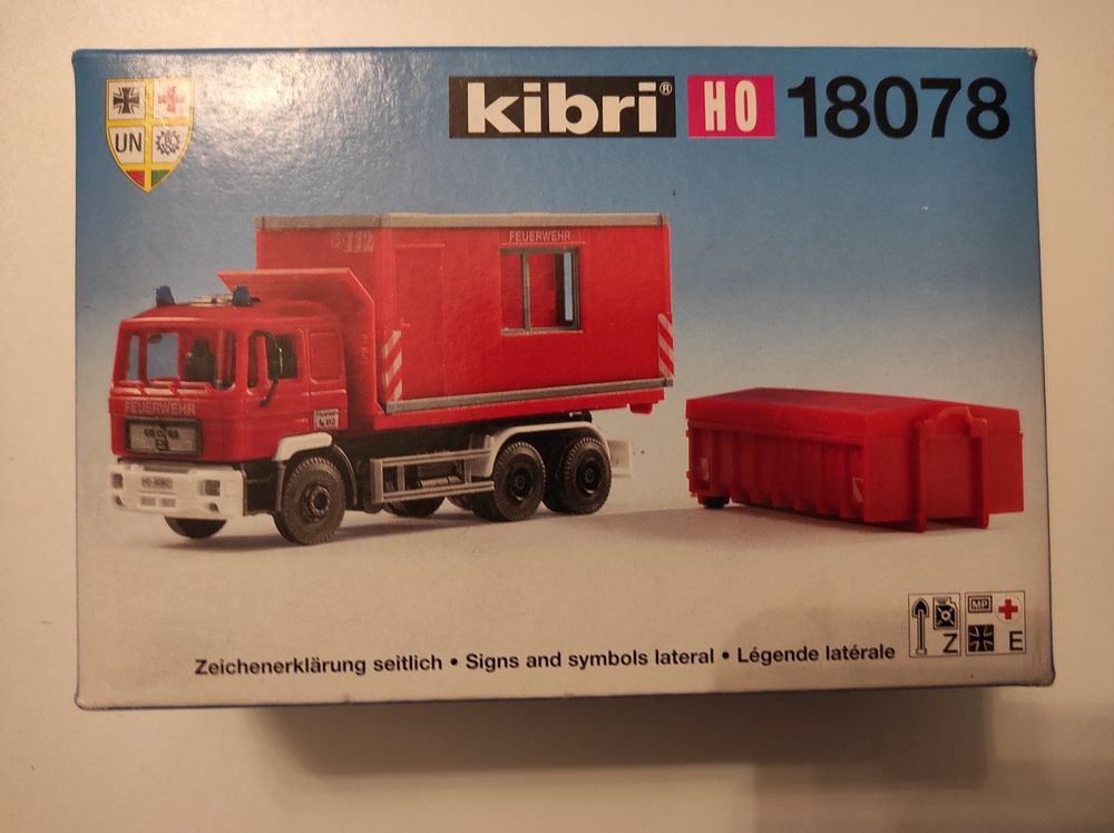 MAN F 90 Feuerwehr Absetzkipper mit Rollcontainern von Kibri (Neu und ...
