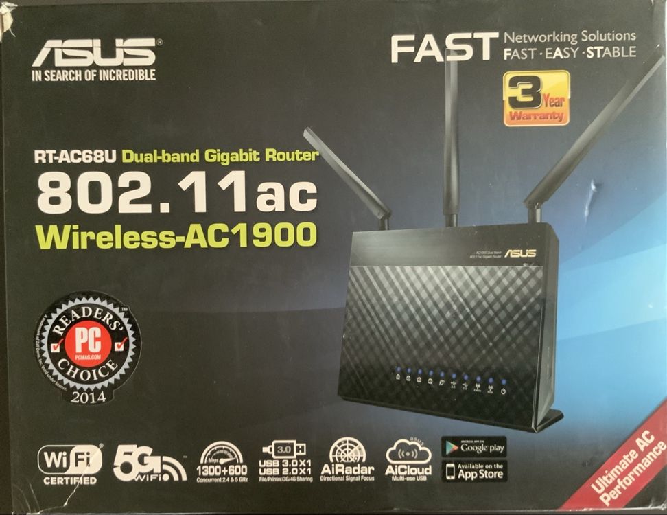 Asus RT-AC68U Wireless Router AC1900 Dual Band Gigabit, new | Kaufen ...