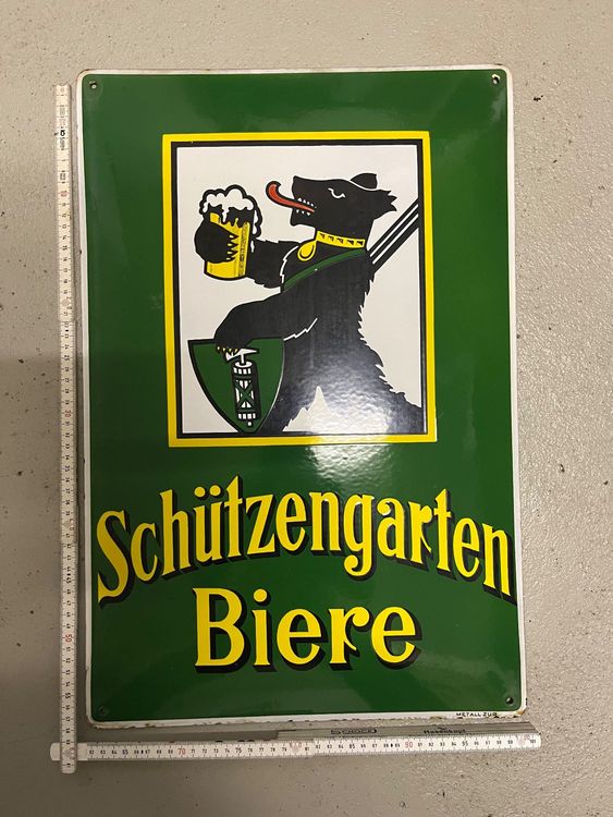 Schützen Garten Bier Emailleschild Reklame Schild Blech (Gebraucht) in ...