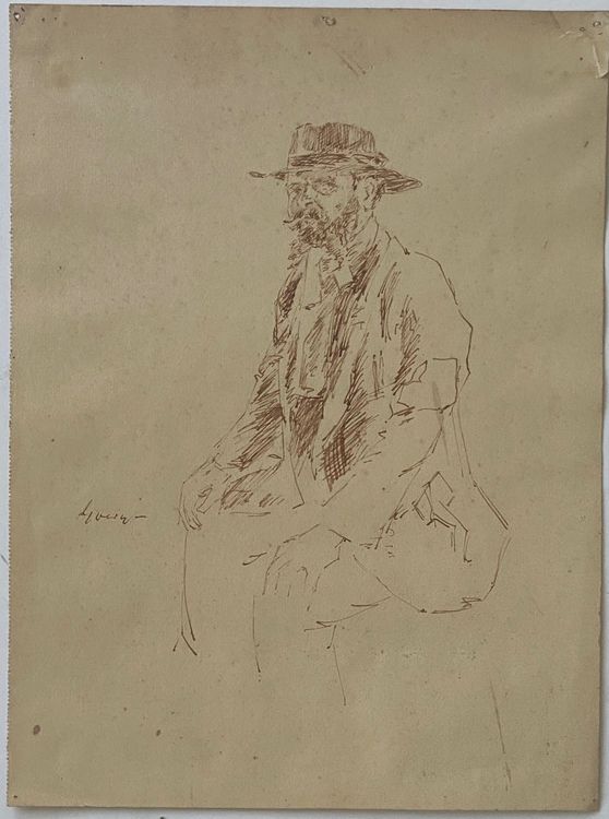 Interessante Tuschzeichnung unleserlich signiert | Kaufen auf Ricardo