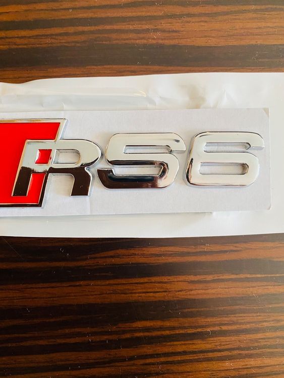 Audi RS6 Emblem, Schriftzug, Logo NEU in Rot/Chrom | Kaufen auf Ricardo