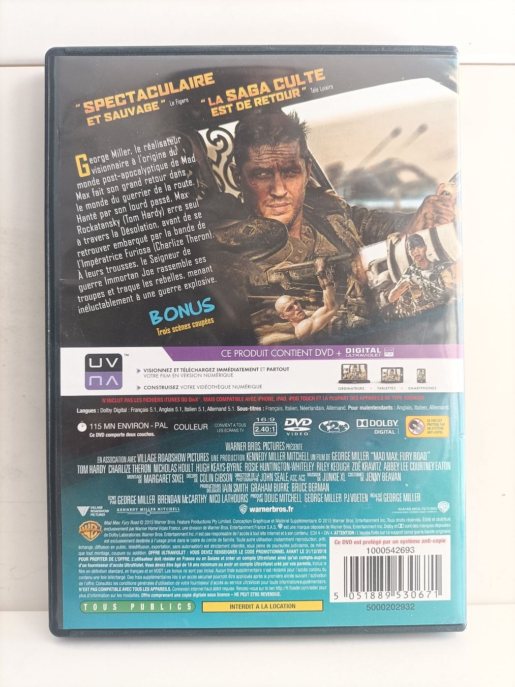 DVD Mad Max Fury Road (fr/uk/de/it) Charlize Theron T. Hardy (D ...