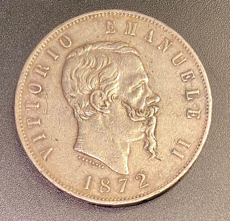 Italy 5 lira 1872 silver coin (Gebraucht) in Zürich für CHF 14 – mit ...