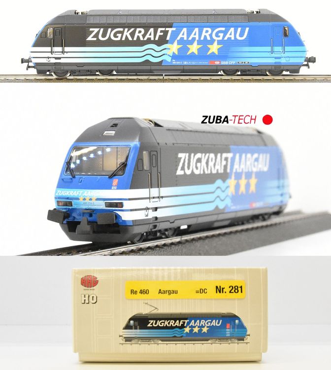 HAG 281 E-Lok Re 460 Zugkraft Aargau SBB H0 GS Analog OVP (Gebraucht ...