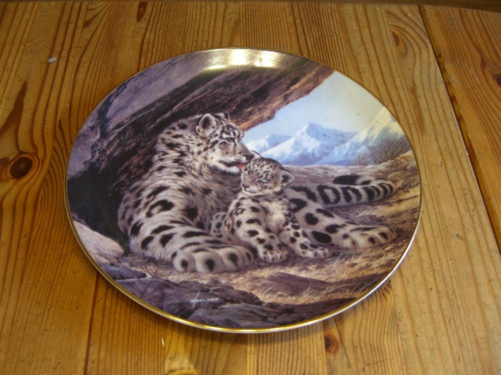Schöner Sammlerteller, China Porzellan, "der Schnee Leopard" (Gebraucht ...