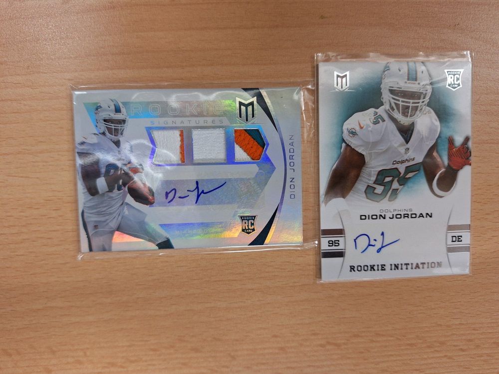 2 NFL Trading Cards Dion Jordan Rookie Card Patch und Auto (Gebraucht ...