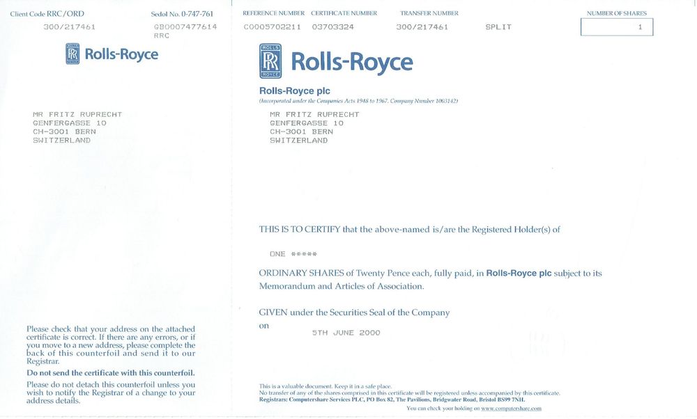 Rolls-Royce plc | Kaufen auf Ricardo