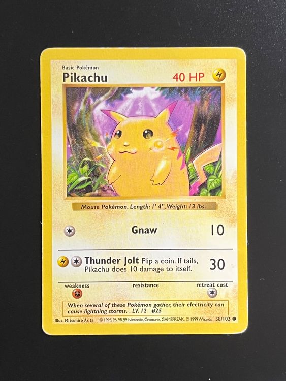 Pikachu Shadowless 58/102 Base set Eng | Kaufen auf Ricardo